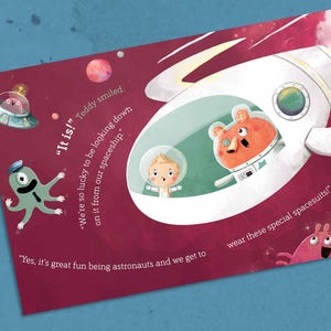 Personalized Astronaut Book With Stickers for Girls Boys Custom Name ...