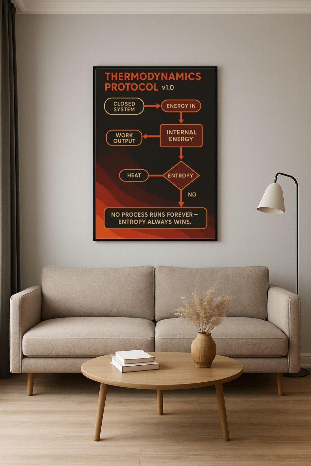 Thermodynamics Protocol Wall Art – Science Poster | Retro Algorithm ...