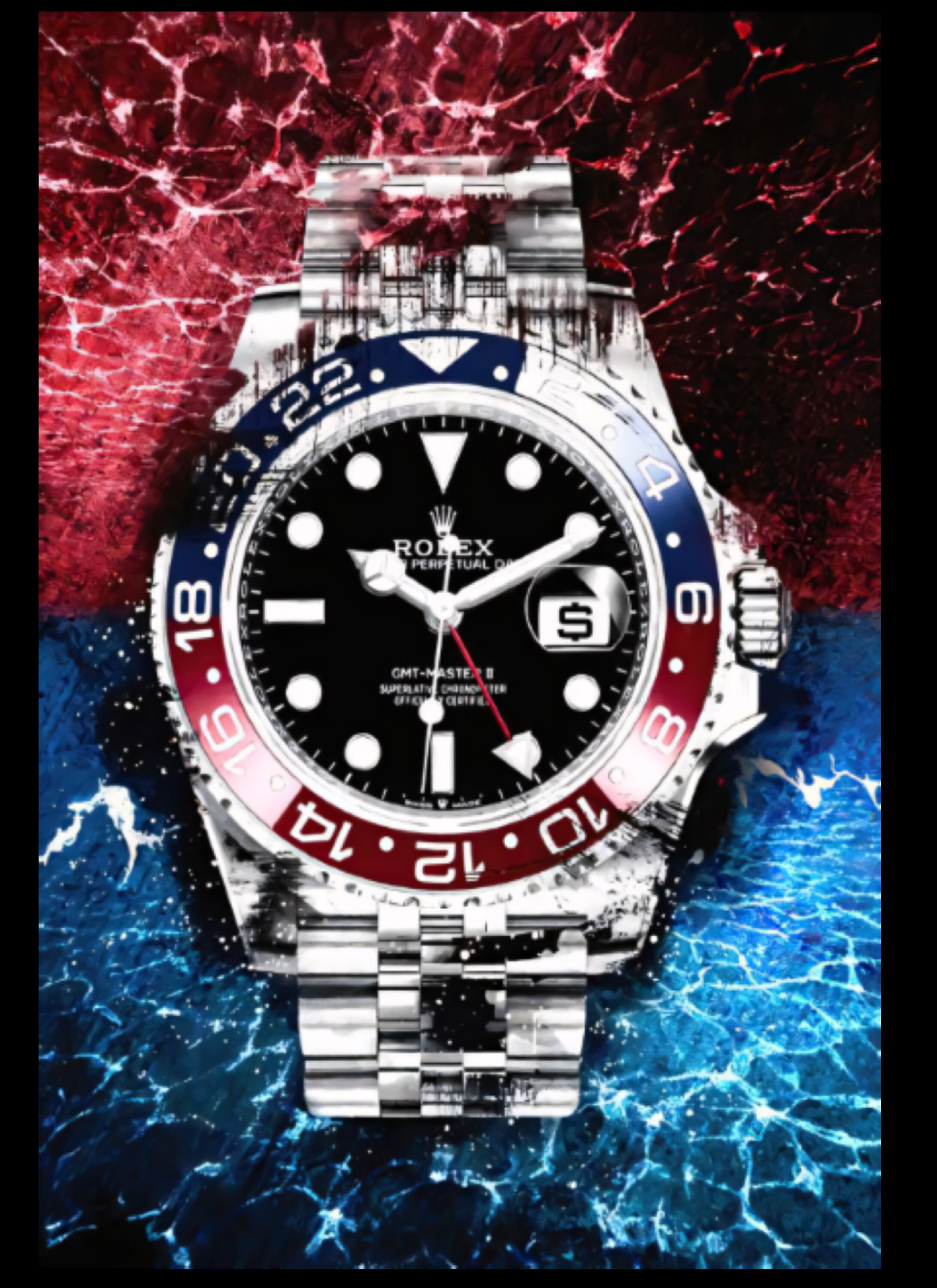 Rolex Pepsi Wall Art DIY Frame Canvas Art Work Print Poster High ...