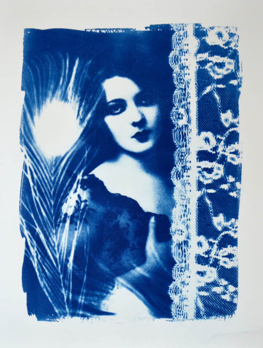 Original Cyanotype Print Lace - Etsy