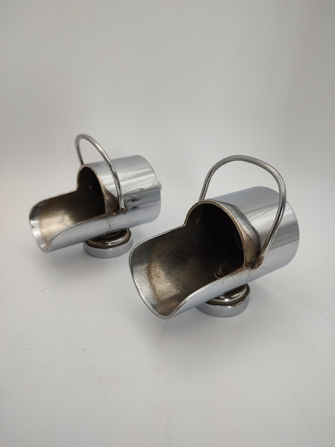 2 X Coal Scuttle Trench Art Vintage Chrome Plated Brass Heavy - Etsy