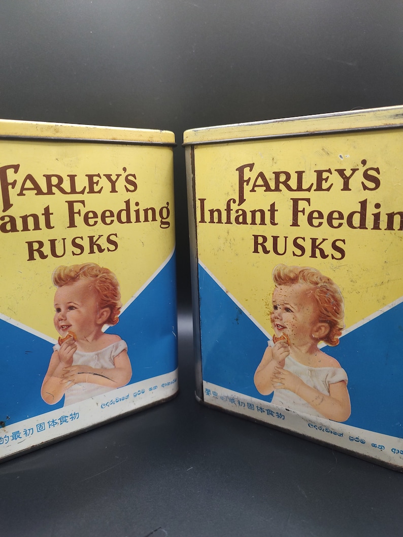 Farley's Rusk - Vintage Pair of Tins - Etsy