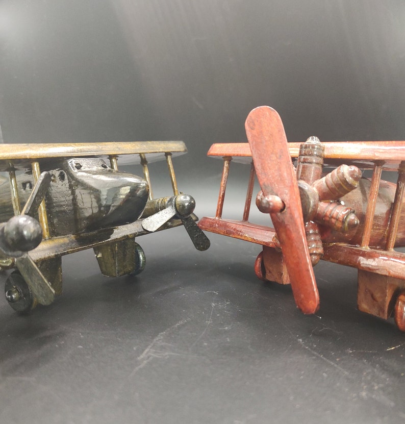 Aeroplane X2 -biplane Model Toy Aircraft Handmade From Wood WW1 - Etsy