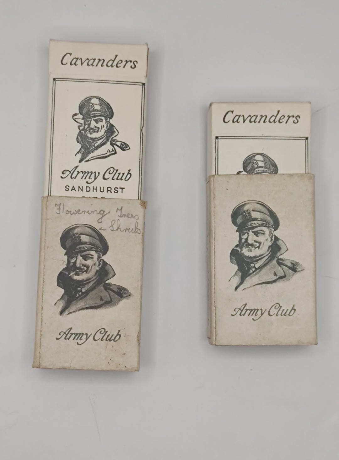 Two Vintage Cigarette Packets Army Club Sandhurst Size Cavenders ...