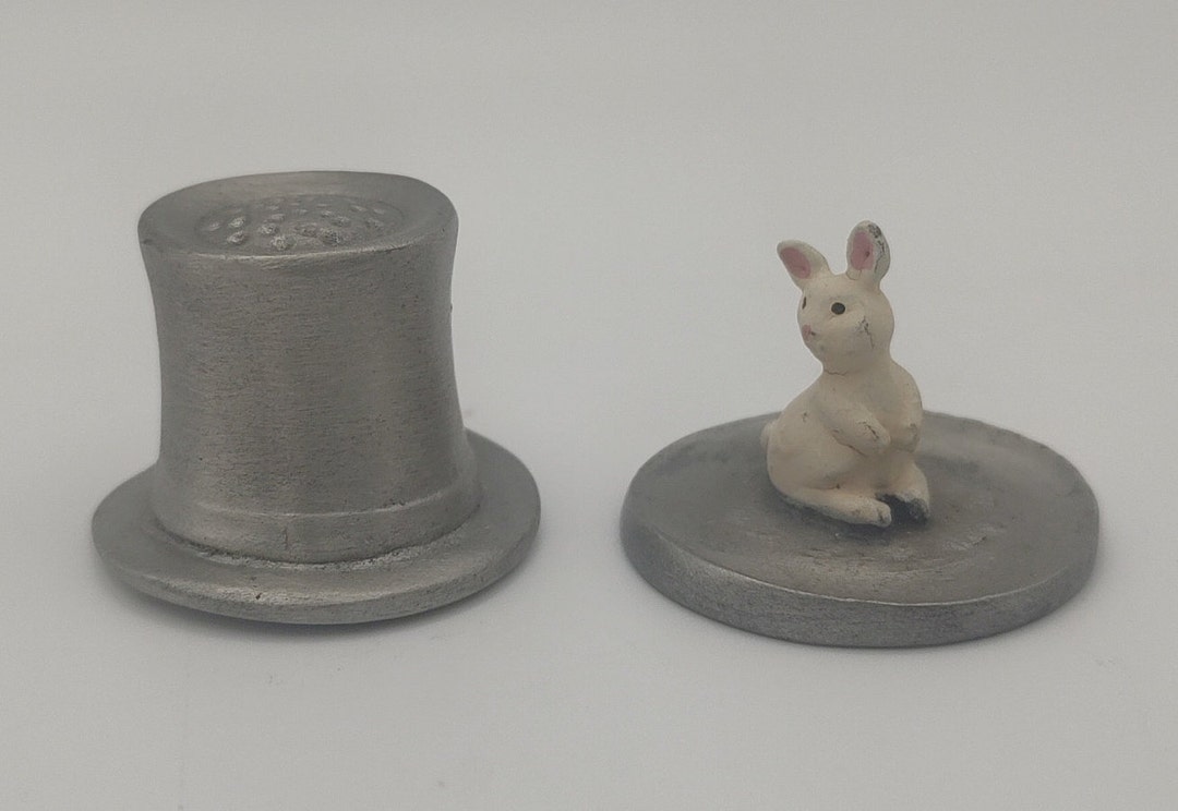 Vintage Pewter Rabbit in the Hat Magic Trick Thimble - Etsy