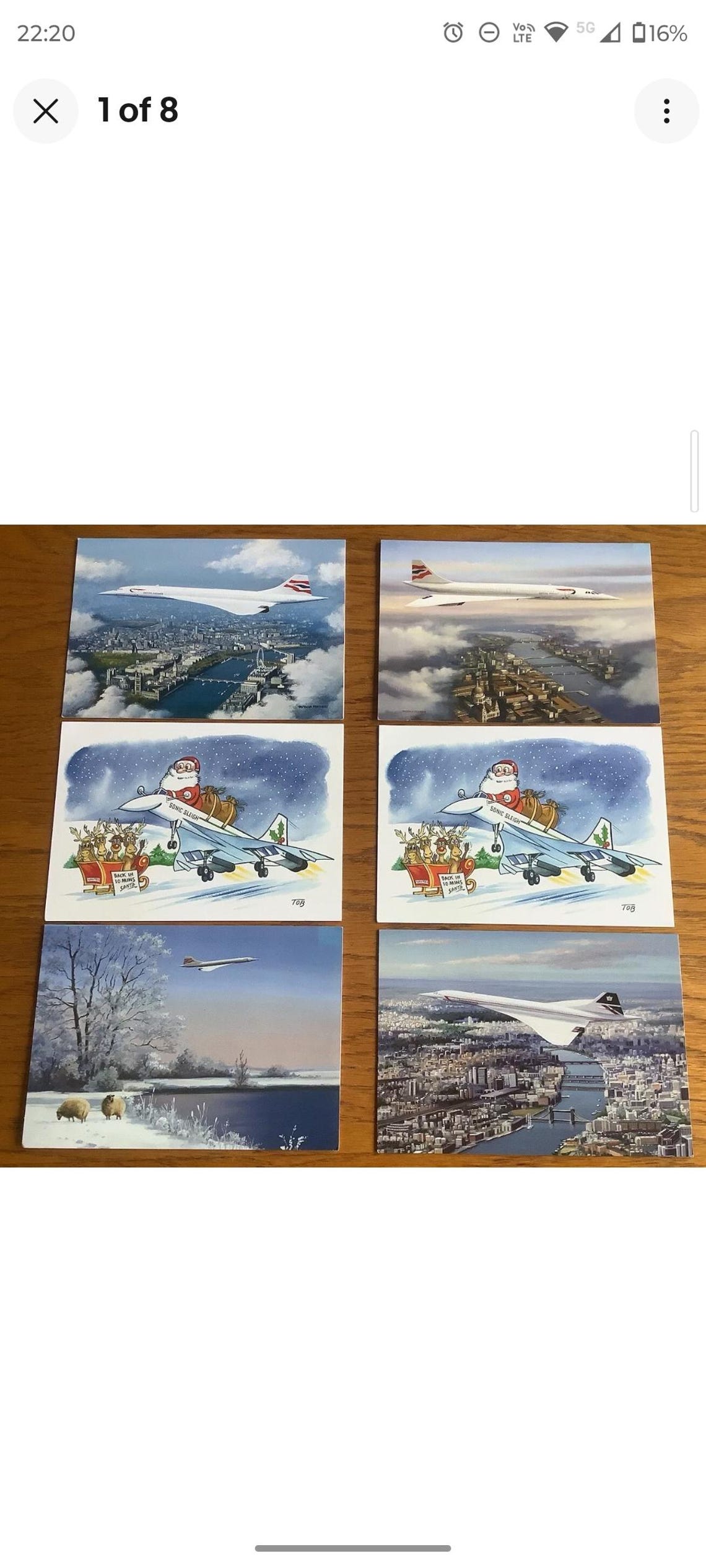 British Airways Concorde Christmas Cards and Envelopes X6 Artwork by ...