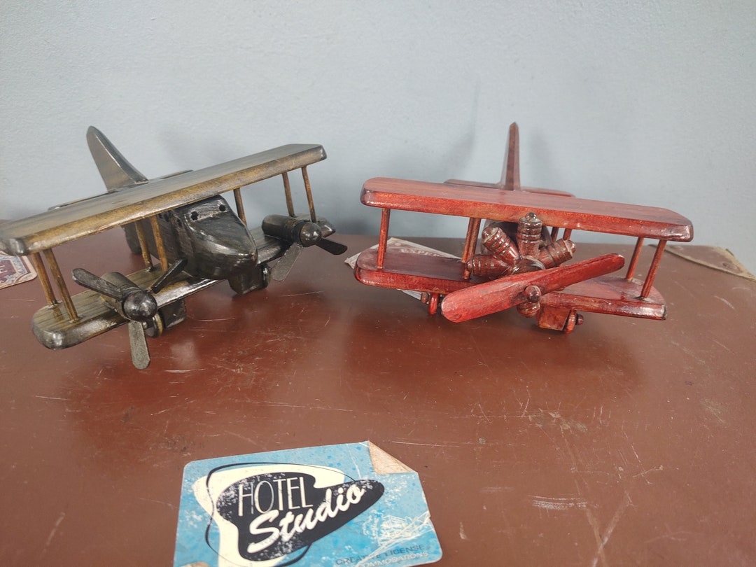 Aeroplane X2 -biplane Model Toy Aircraft Handmade From Wood WW1 - Etsy
