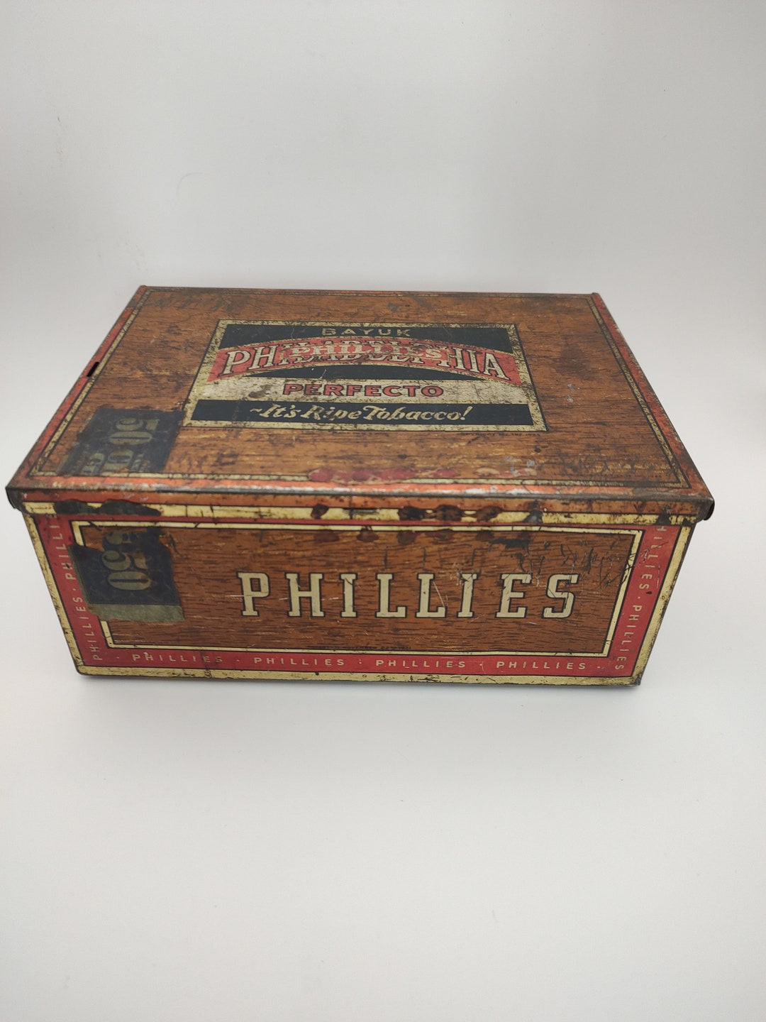 Bayuk Philadelphia Phillies Perfecto Tin Cigar Box Metal Vintage ...
