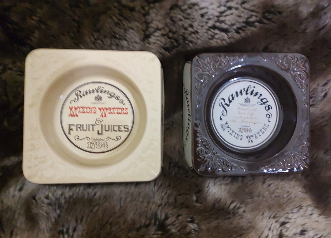 Vintage Pair of Rawlings Ashtray Mixing Waters and Fruit Juices Trinket ...