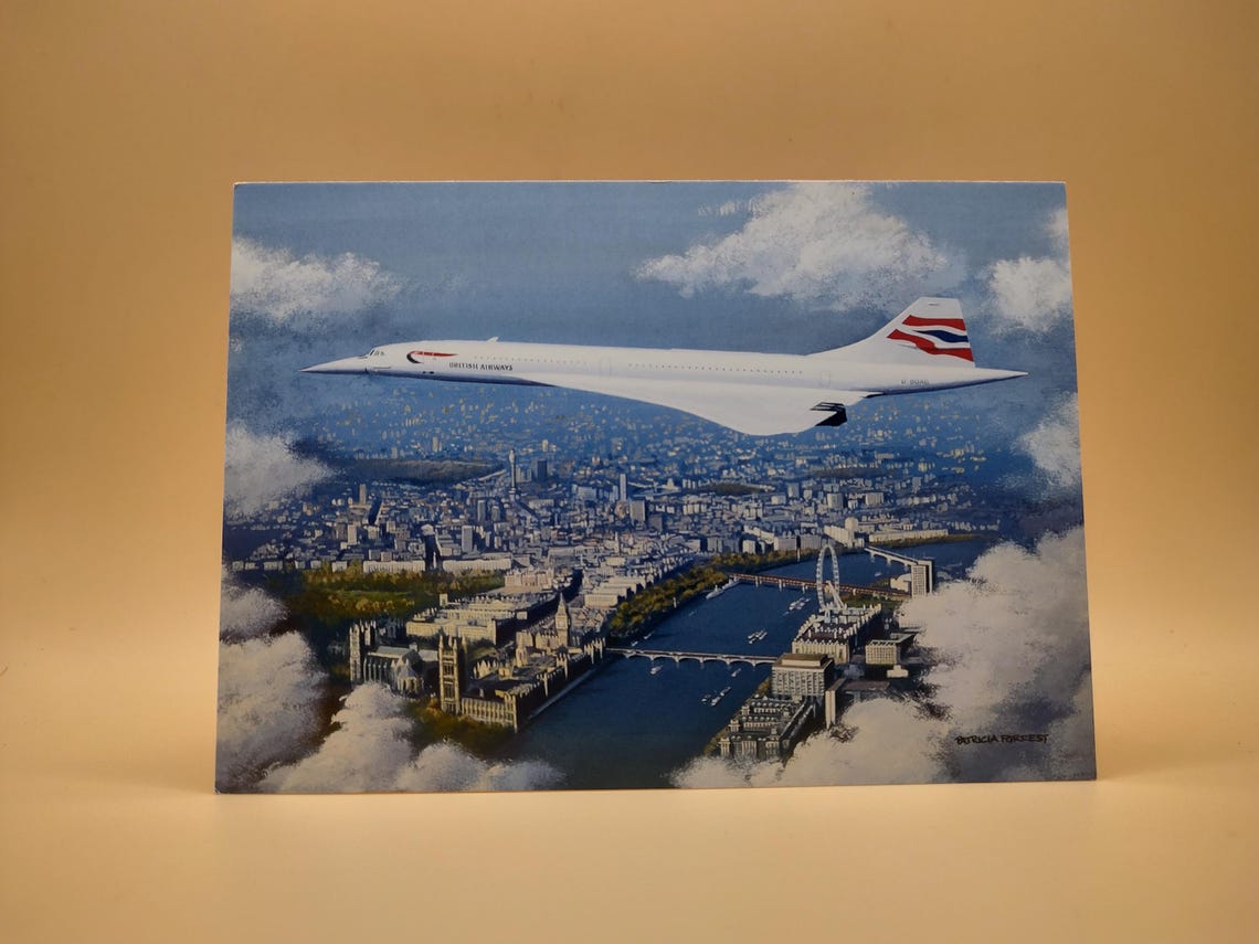 British Airways Concorde Christmas Cards and Envelopes X6 Artwork by ...