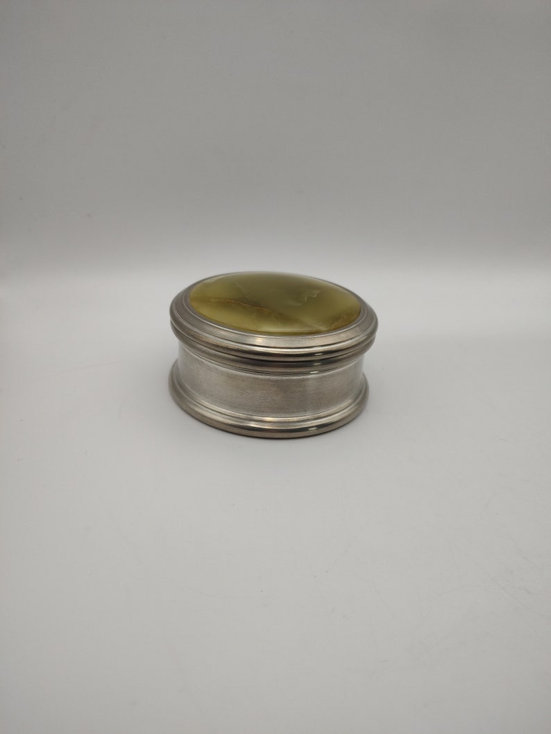 Crown & Rose Cast Pewter Marble Covered Pewter Small Jar Trinket ...