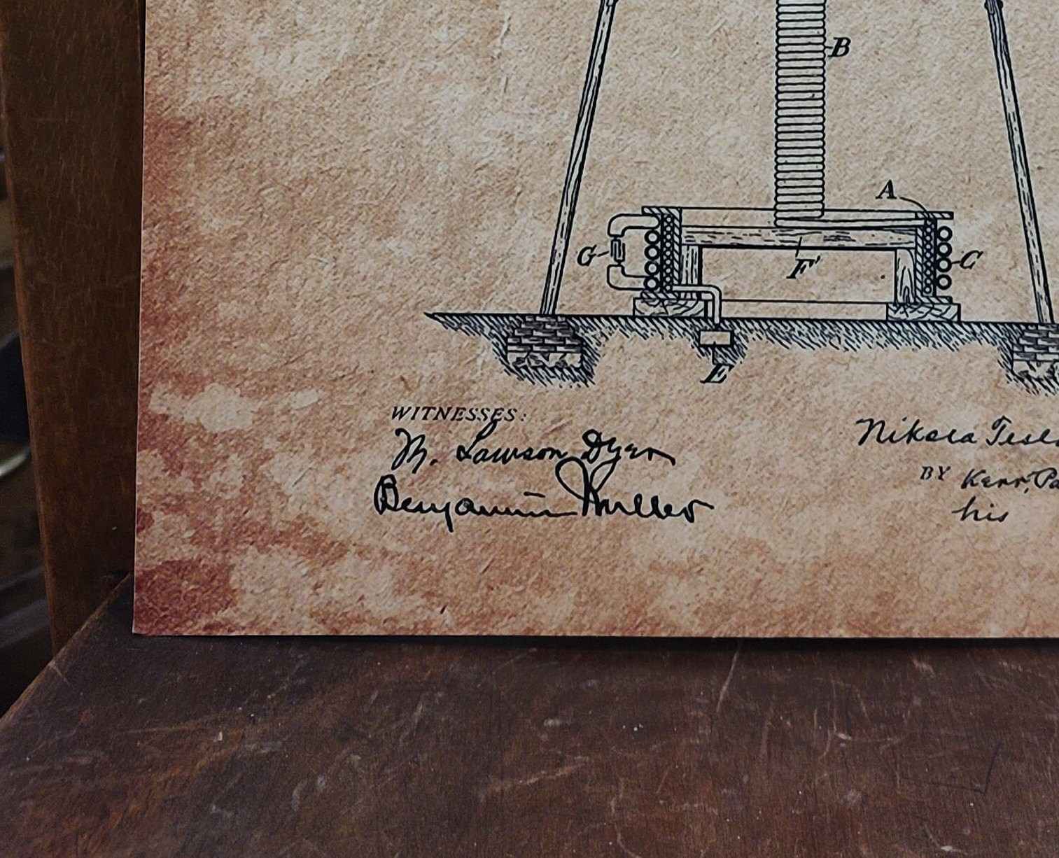 Nikola Tesla Design Drawing of Apparatus for Transmitting Electrical ...