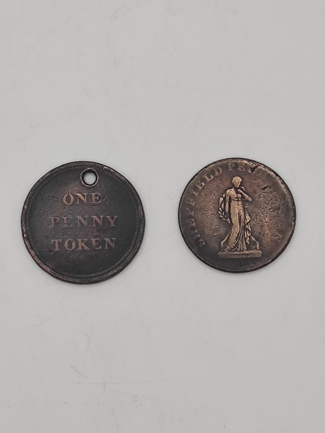 Love Token 1 Penny Coin and a Sheffield Penny 1800s - Etsy