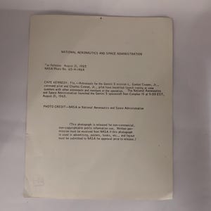 NASA Original Photograph X2 1965 Gemini 5 Mission - Etsy