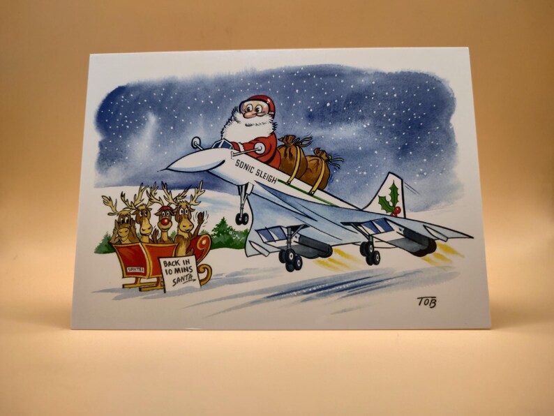 British Airways Concorde Christmas Cards and Envelopes X6 Artwork by ...