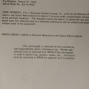 NASA Original Photograph X2 1965 Gemini 5 Mission - Etsy