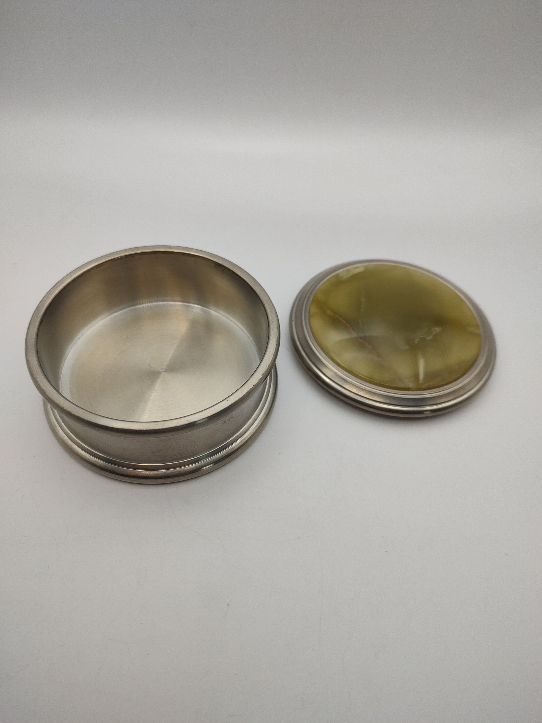 Crown & Rose Cast Pewter Marble Covered Pewter Small Jar Trinket ...