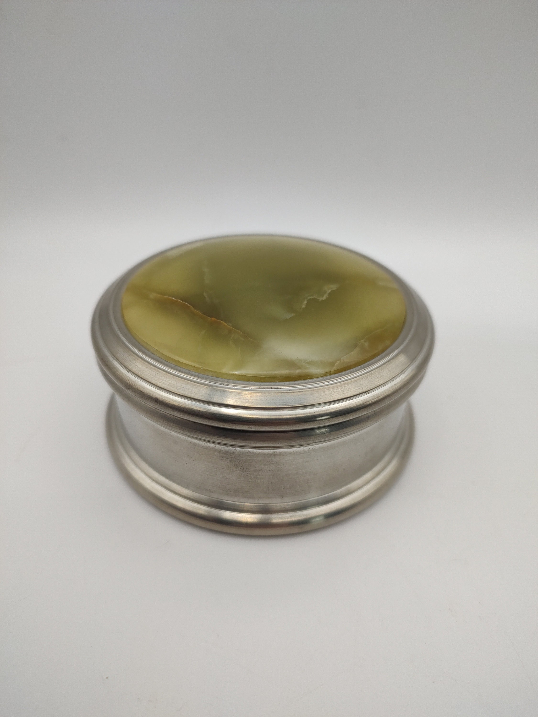 Crown & Rose Cast Pewter Marble Covered Pewter Small Jar Trinket ...