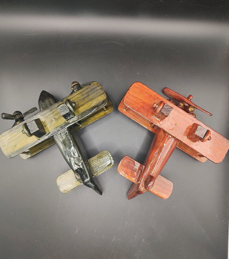 Aeroplane X2 -biplane Model Toy Aircraft Handmade From Wood WW1 - Etsy
