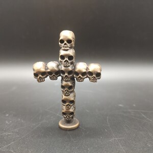 Memento Mori Macabre Cross of Skulls Death Heads Trench Art Style Pipe ...