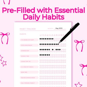 Ready-made Habit Tracker Printable | Pre-filled Daily Habits, 30 & 31 ...