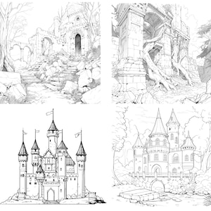 50 Fantasy Castle Stamps for Procreate, Procreate Background Brushes - Etsy