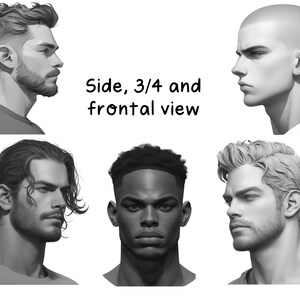 146 3D Male Face Stamps for Procreate, Portrait Brushes Procreate ...