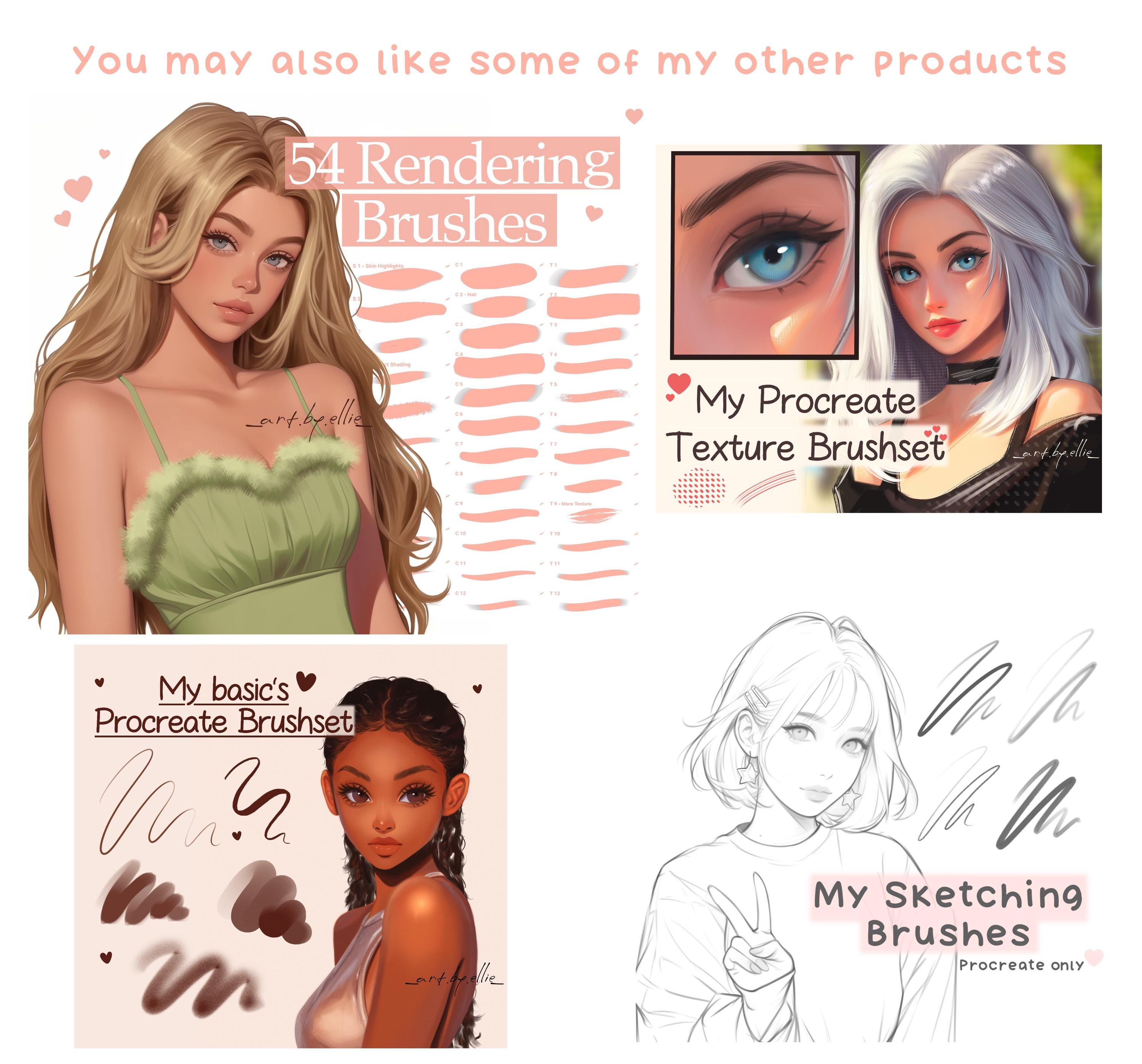61 Procreate Kawaii Brushes Procreate Rendering And Lineart Brushset Cute Kawaii Brushset Etsy