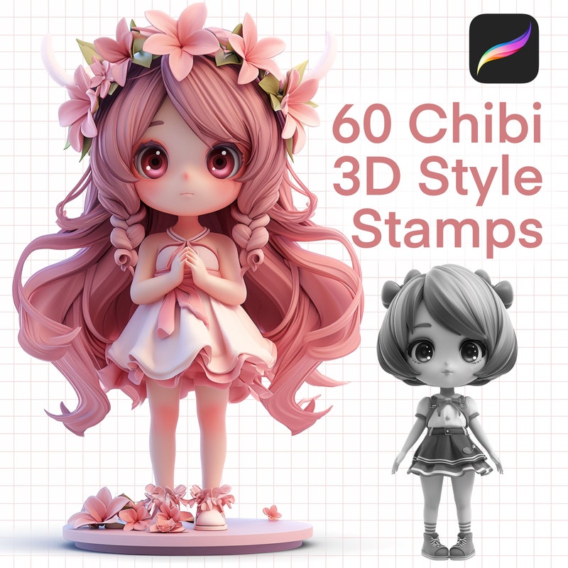 Procreate Chibi Stamps - Etsy