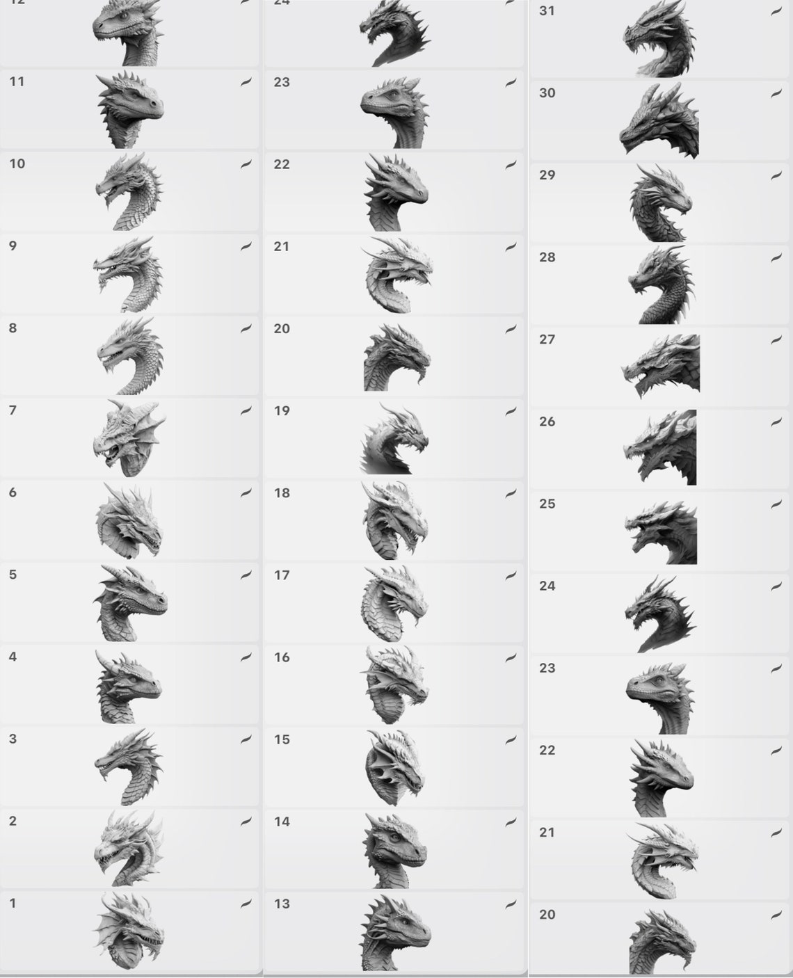 Dragon Head Procreate Stamps, Fantasy Procreate Brushes, Dragon ...