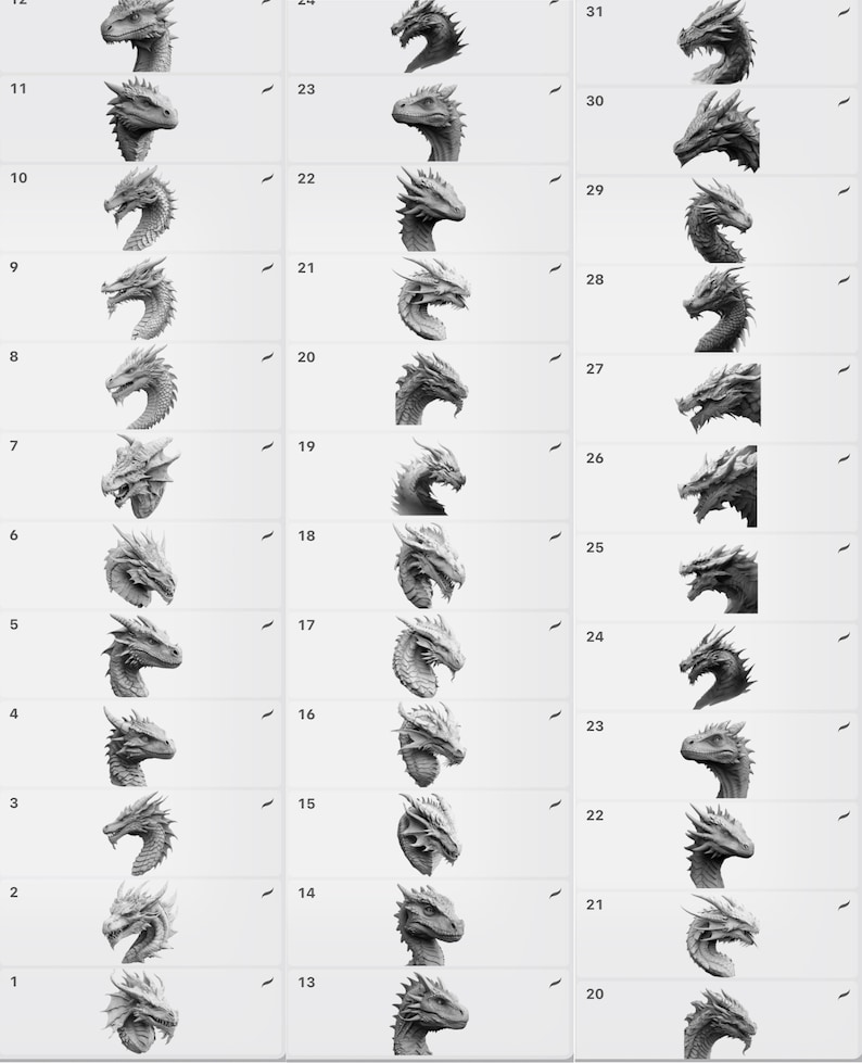 Dragon Head Procreate Stamps, Fantasy Procreate Brushes, Dragon ...