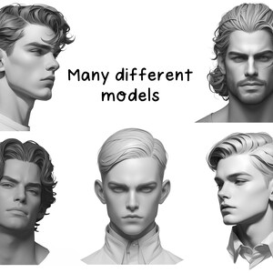 146 3D Male Face Stamps for Procreate, Portrait Brushes Procreate ...