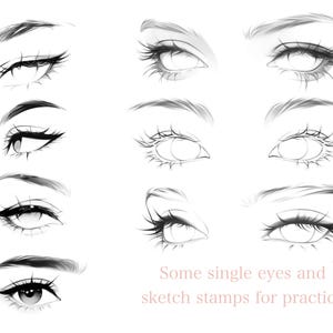 121 Eyes Procreate Stamps, Procreate Face Eyes Brushset, Procreate Face ...