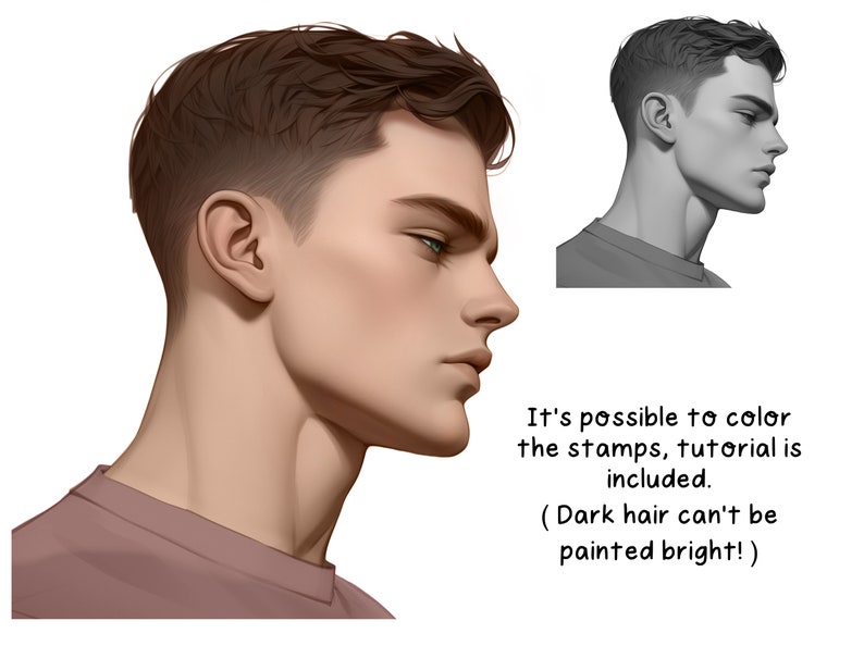 146 3D Male Face Stamps for Procreate, Portrait Brushes Procreate ...