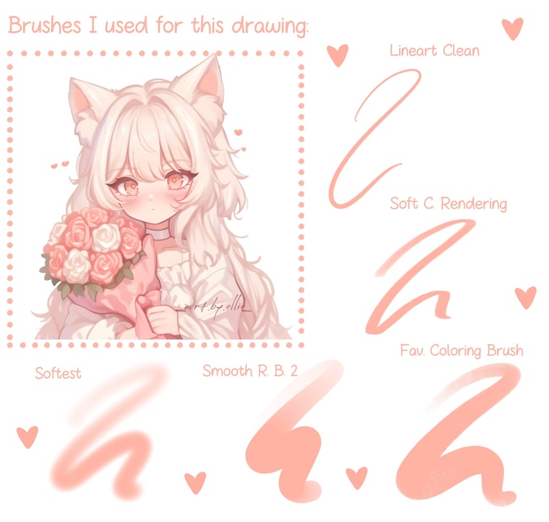 61 Procreate Kawaii Brushes, Procreate Rendering and Lineart Brushset ...