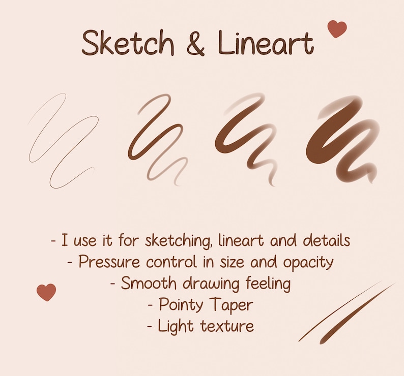 5 Procreate Drawing Brushes, Procreate Sketch and Lineart Brushset ...