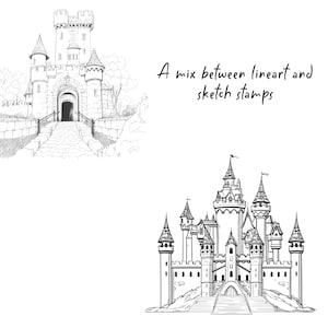 50 Fantasy Castle Stamps for Procreate, Procreate Background Brushes - Etsy