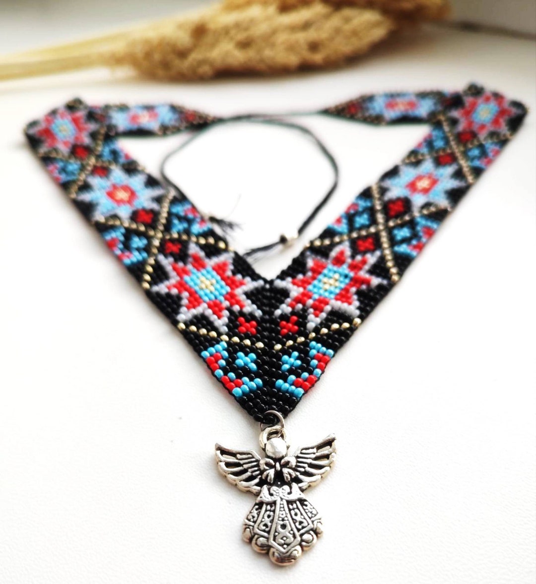 Seed Bead Gerdan Necklace Traditional Ukrainian Gerdan Beaded Gerdan ...