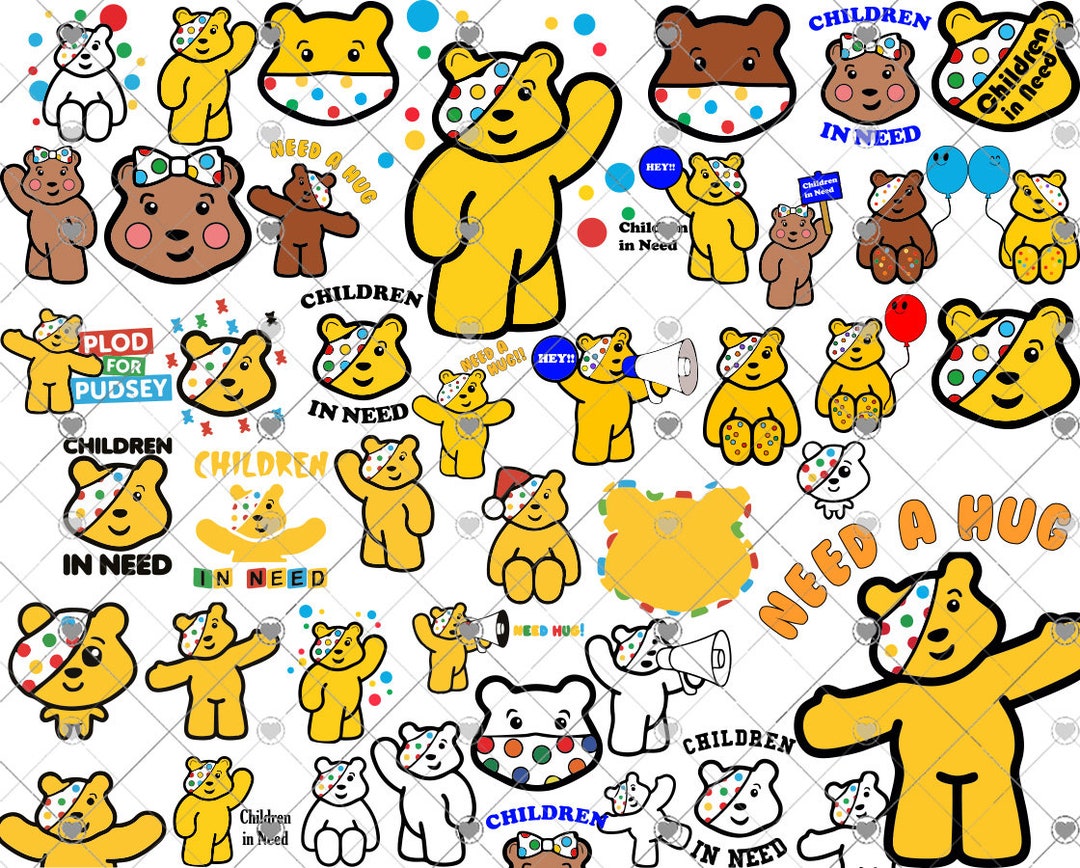 Children in Need Svg, Pudsey Bear, Red Nose Day, Svg Png, Charity ...