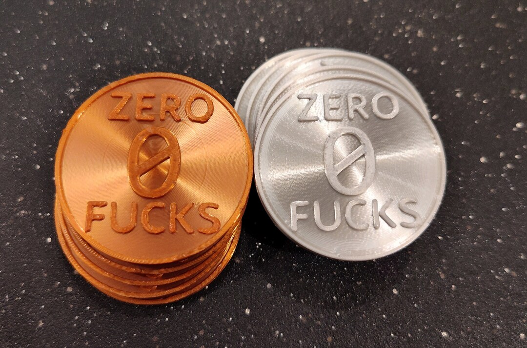 Double Sided Zero Fucks Coin Set of 5 - Etsy