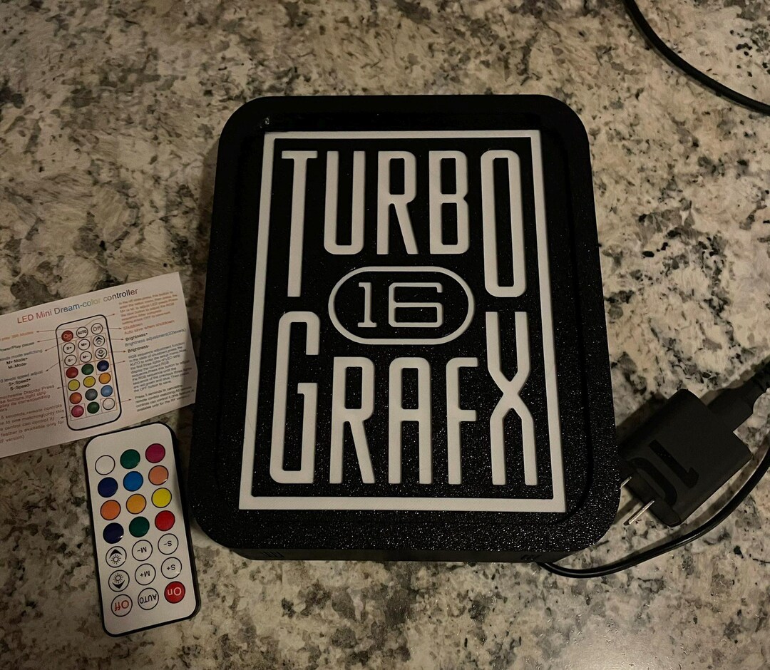 Turbografx-16 LED Light Box With RF Remote , Many Colors, Modes, Power ...