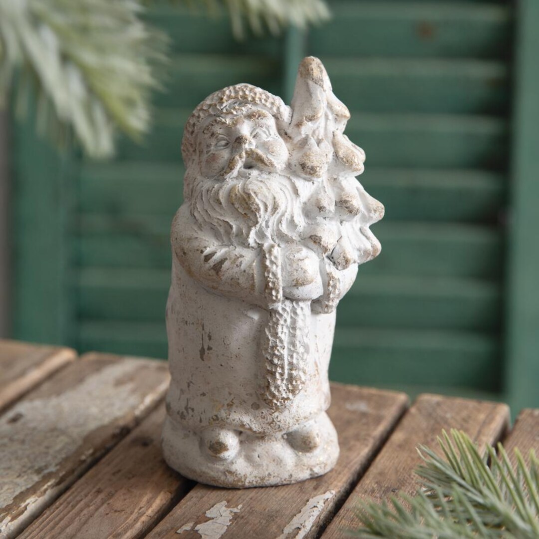 Father Christmas With Tree Figurine - Etsy