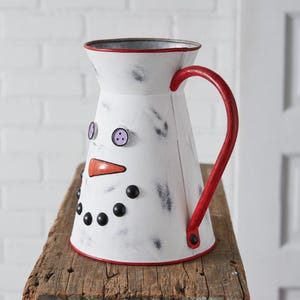 Wintry Snowman Pitcher - Etsy