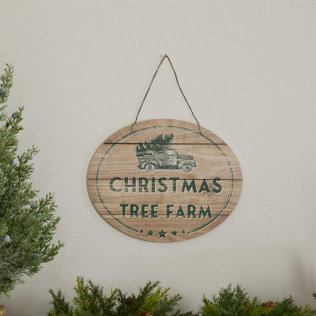 Christmas Tree Farm Sign With Rustic Wood Design 10"l - Etsy