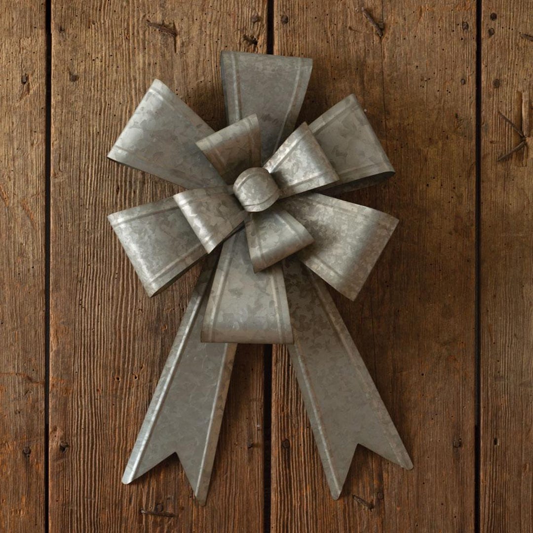 Oversized Galvanized Metal Bow - Etsy