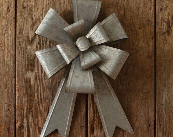 Oversized Galvanized Metal Bow - Etsy