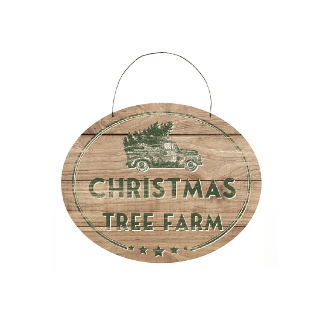 Christmas Tree Farm Sign With Rustic Wood Design 10"l - Etsy