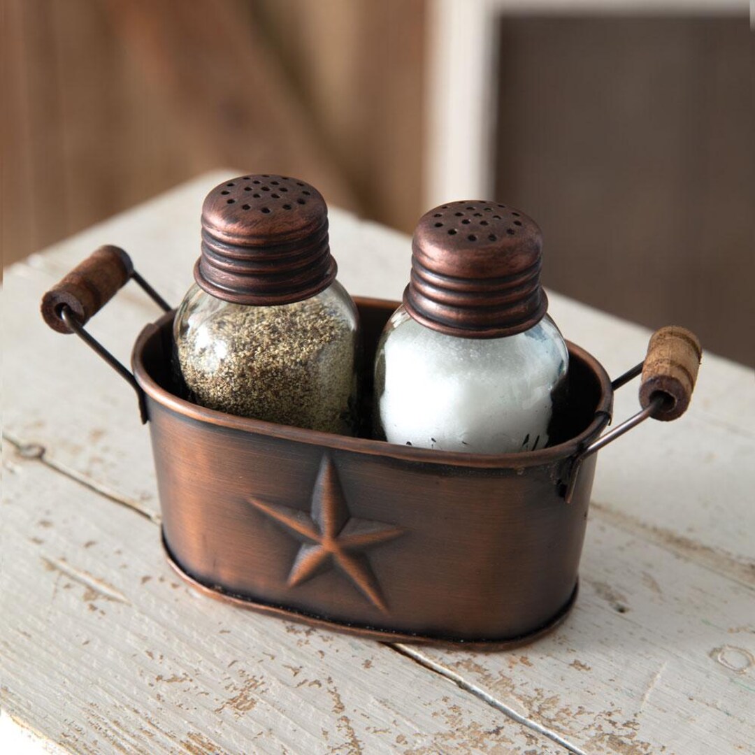 Western Star Salt and Pepper Caddy - Copper - Etsy