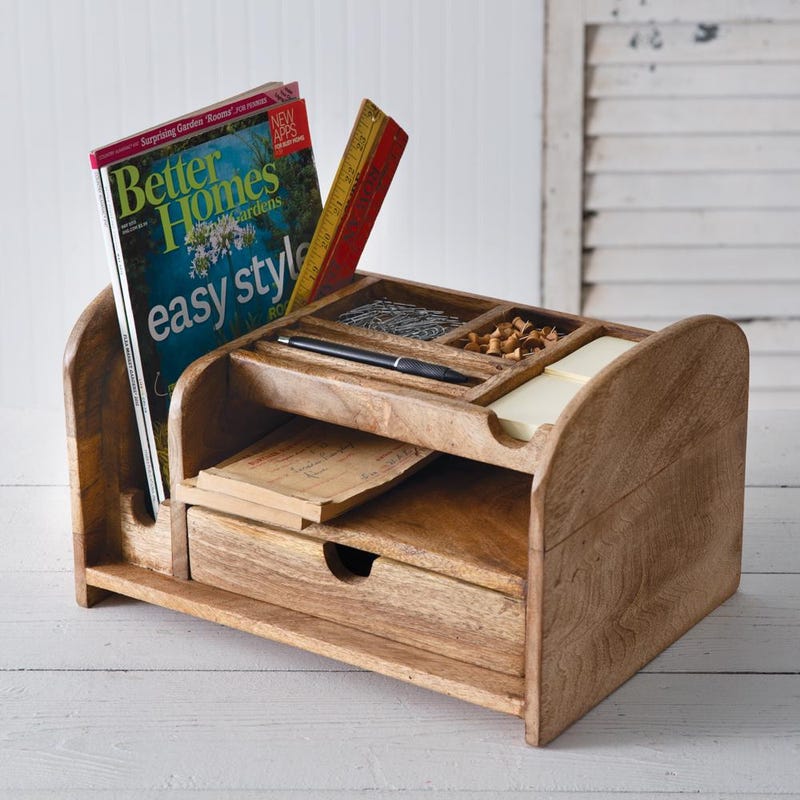 Wood Desk Organizer - Etsy