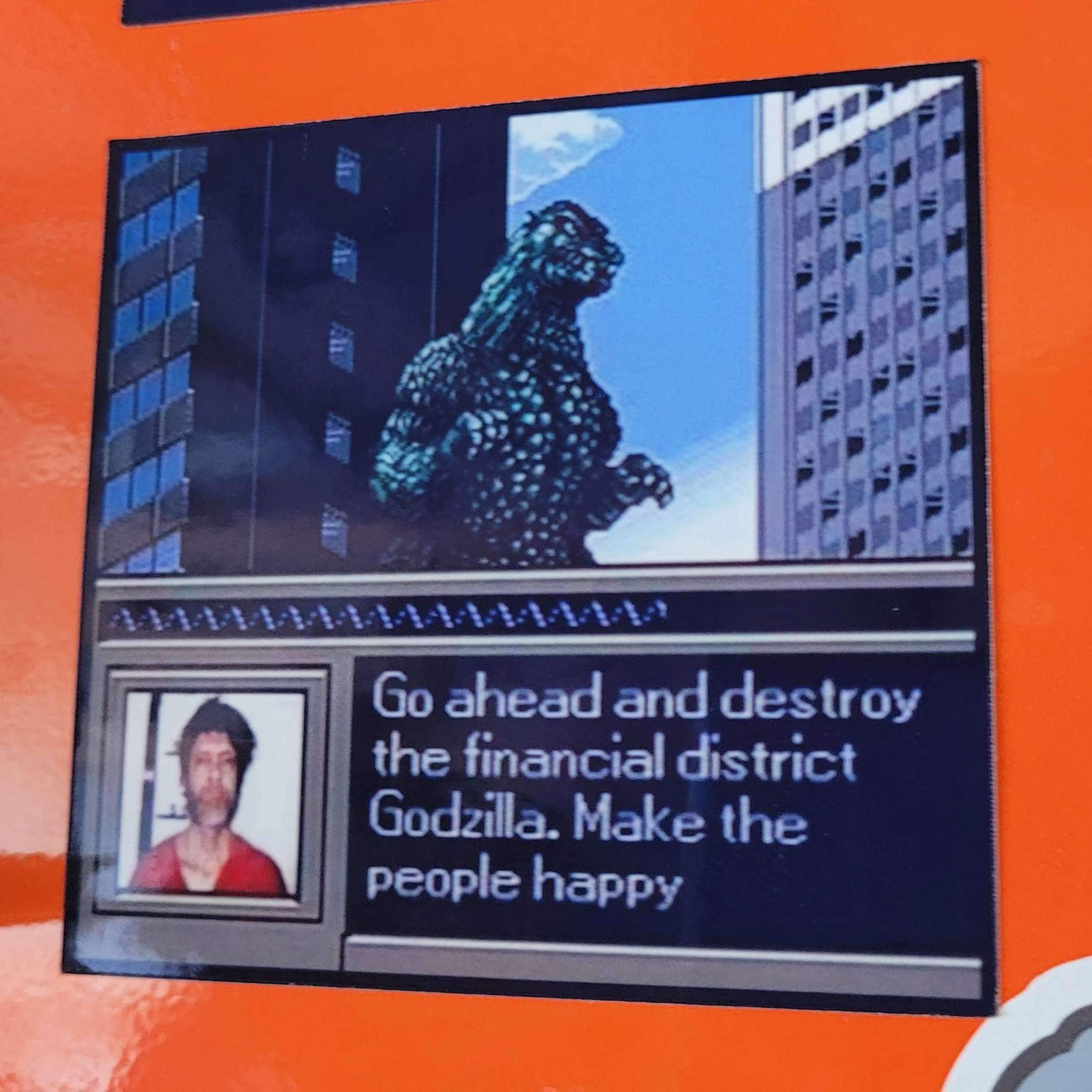 Godczynski - Godzilla Game Ted Kaczynski Parody Sticker | Funny Meme ...